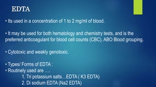 ANTICOAGULANTS AND ITS APPICATION IN BLOOD BANK .pptx
