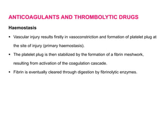 Anticoagulants and thrombolytic drugs.ppt | Blood Disorders | Diseases ...