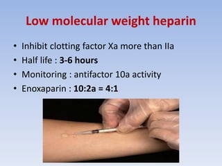 Anticoagulants, antiplatelet drugs and anesthesia | PPTX