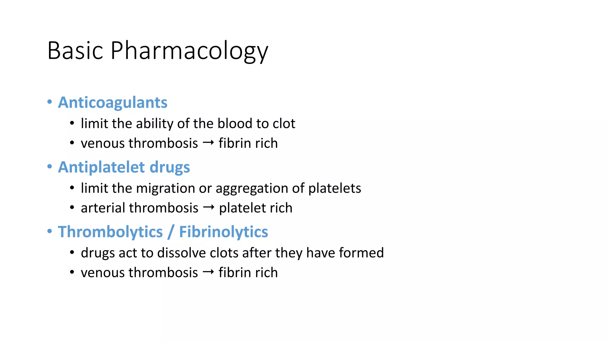 Pharmacology of Anticoagulants, antiplatelets | PPTX