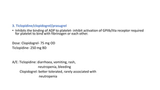 Pharmacology of Anticoagulants, antiplatelets | PPTX