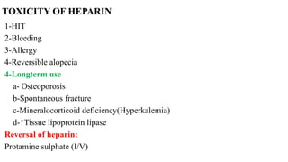 ANTICOAGULANTS BS Nursing pharmacolgy pptx | PPTX