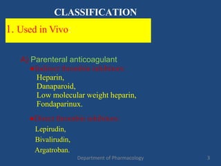 Anticoagulants by gyanendra kp | PPT