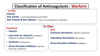 Anticoagulants warfarin | PPTX