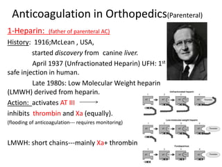 Anticoagulation in Orthopedics | PPTX