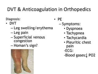 Anticoagulation in Orthopedics | PPTX