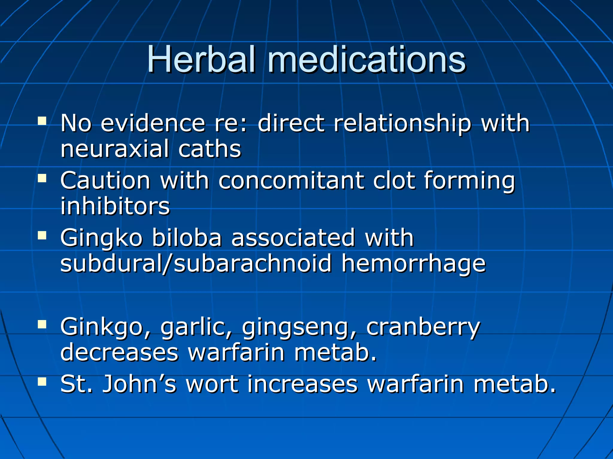 Anticoagulation and Neuraxial Techniques | PPT | Blood Disorders ...