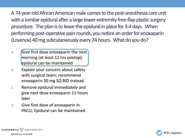 Anticoagulation and Regional Anesthesia | PPTX | First Aid | Injuries