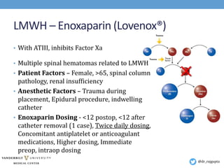 Anticoagulation and Regional Anesthesia | PPTX