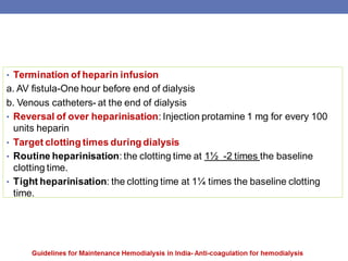 Anticoagulation in hd dr. nadia mohsen | PDF