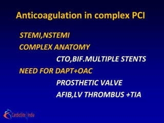 Anticoagulation in pci | PPT