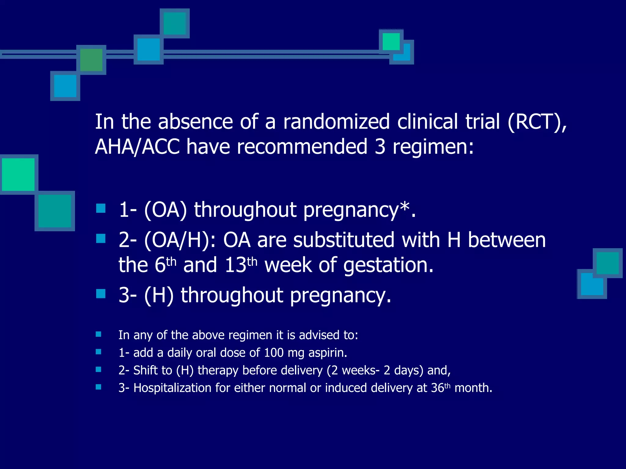 Anticoagulation Regimens In Pregnancy – MUCMV