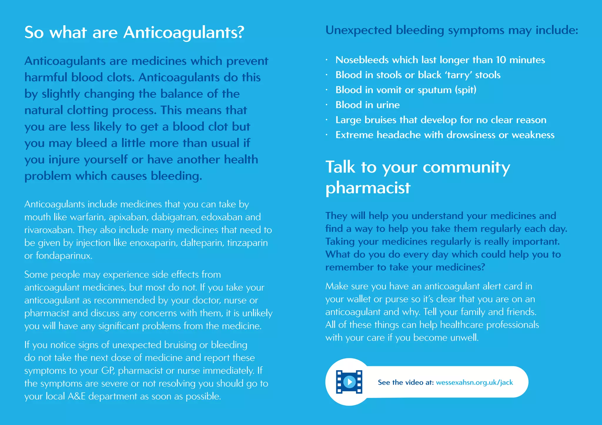 Anticoagulation patient information leaflet web version | PDF