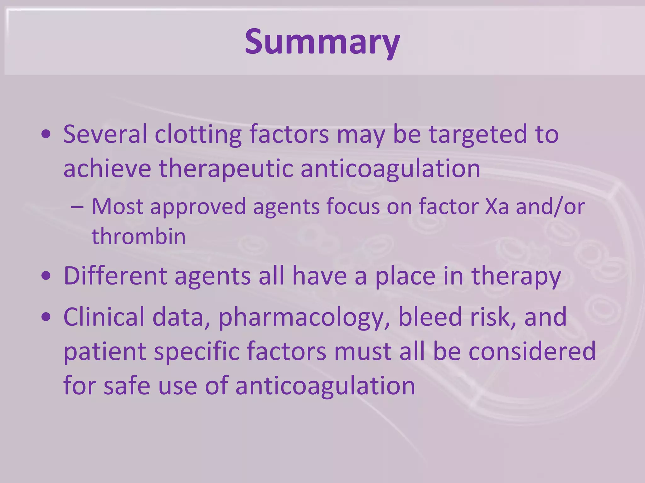 Anticoagulation Pharmacology | PDF