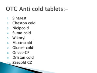 Anti cold tablets | PPTX