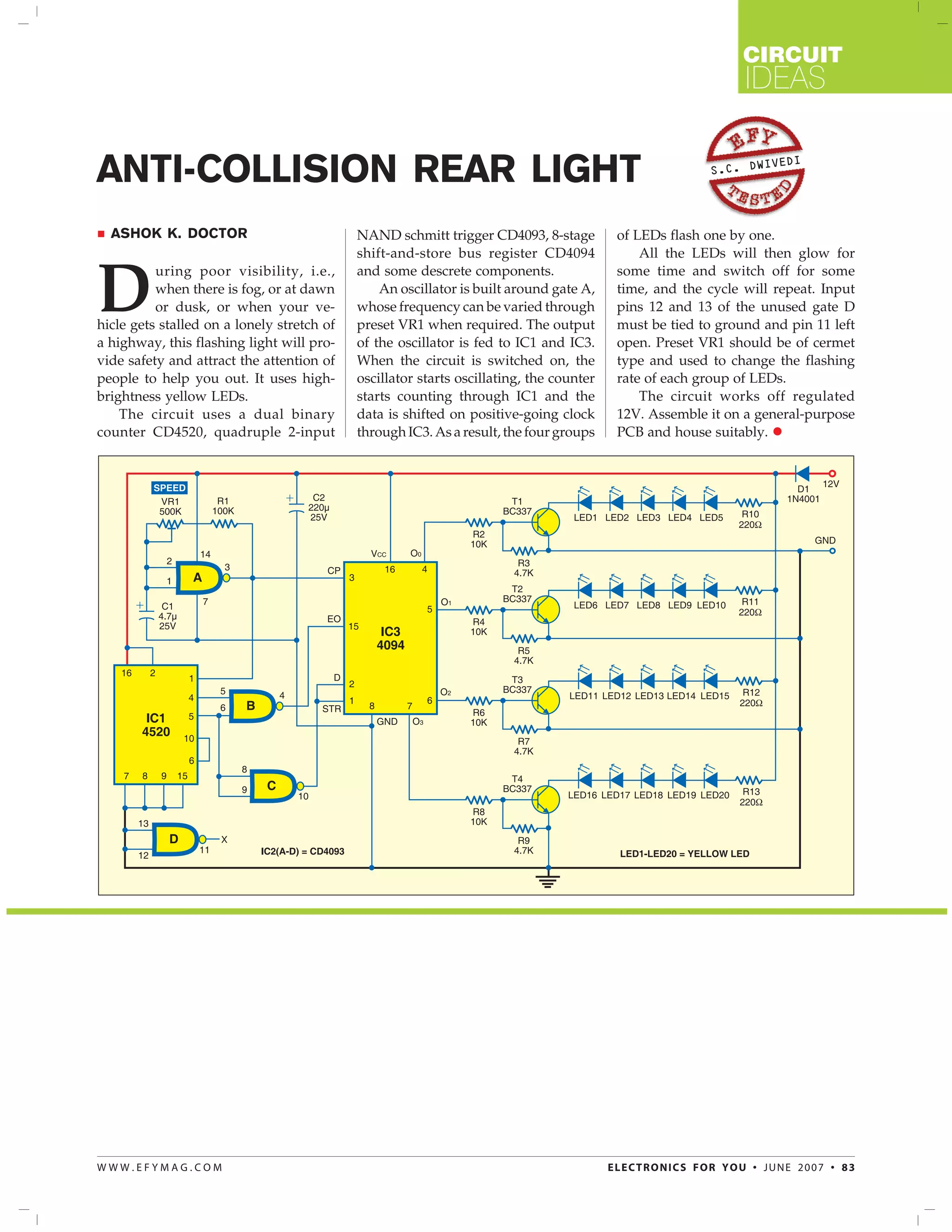 Anti collision rear light | PDF