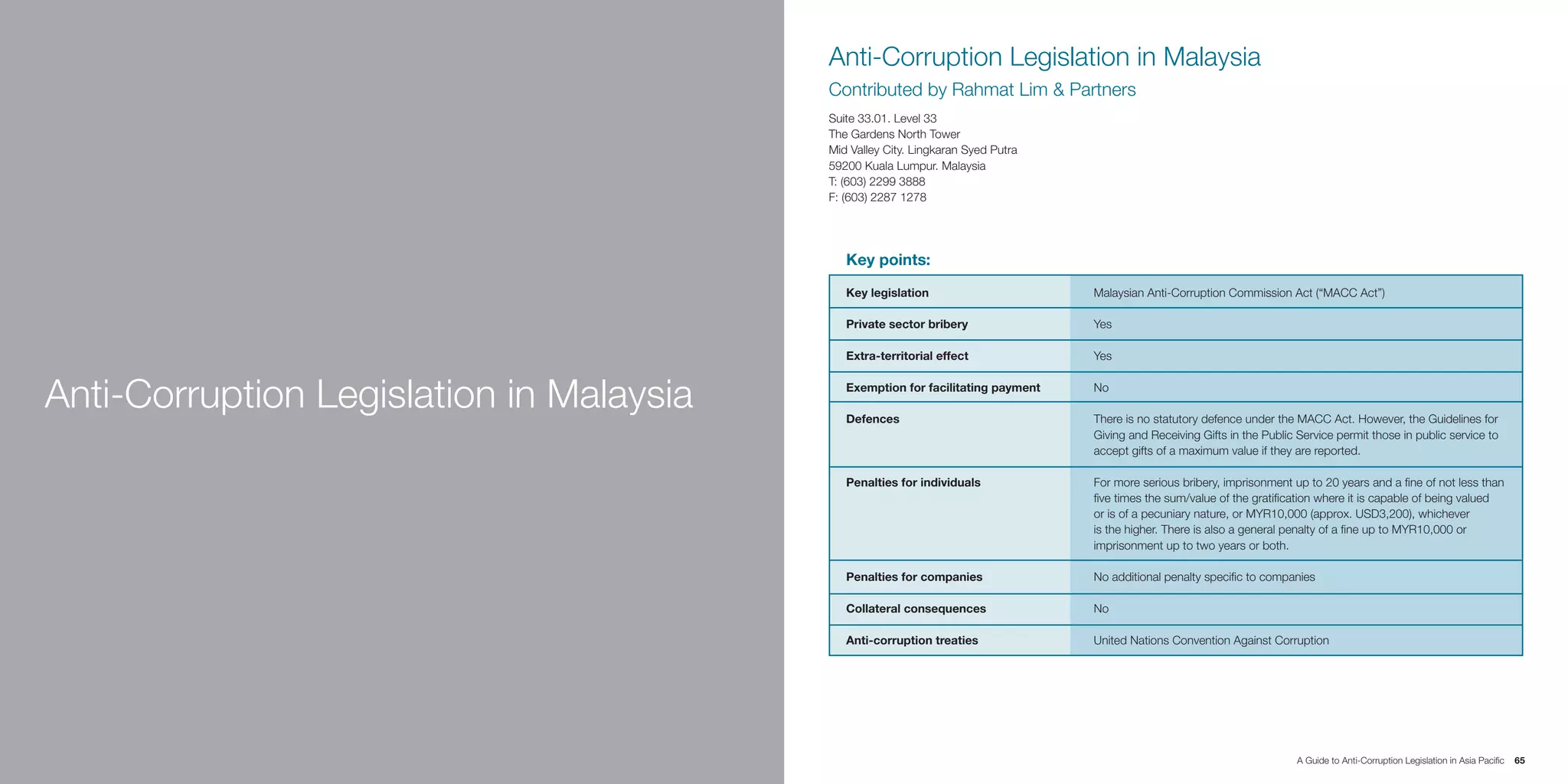 Anti Corruption Laws in Asia Pacific - Overview and Comparison | PDF
