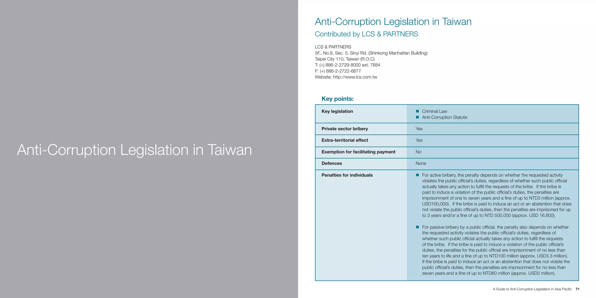 Anti Corruption Laws in Asia Pacific - Overview and Comparison | PDF
