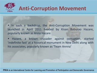 Anti Corruption Movement by Anna Hazare - Implications for Civil ...