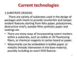 Anticounterfeit packaging | PPTX