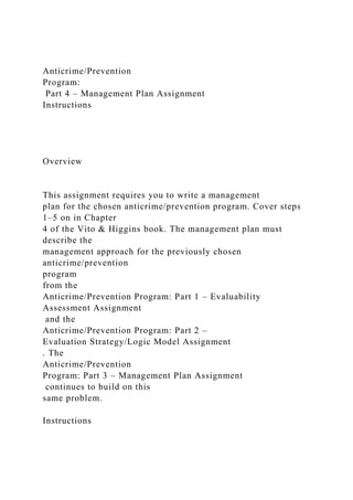 AnticrimePreventionProgram Part 4 – Management Plan Assignme.docx