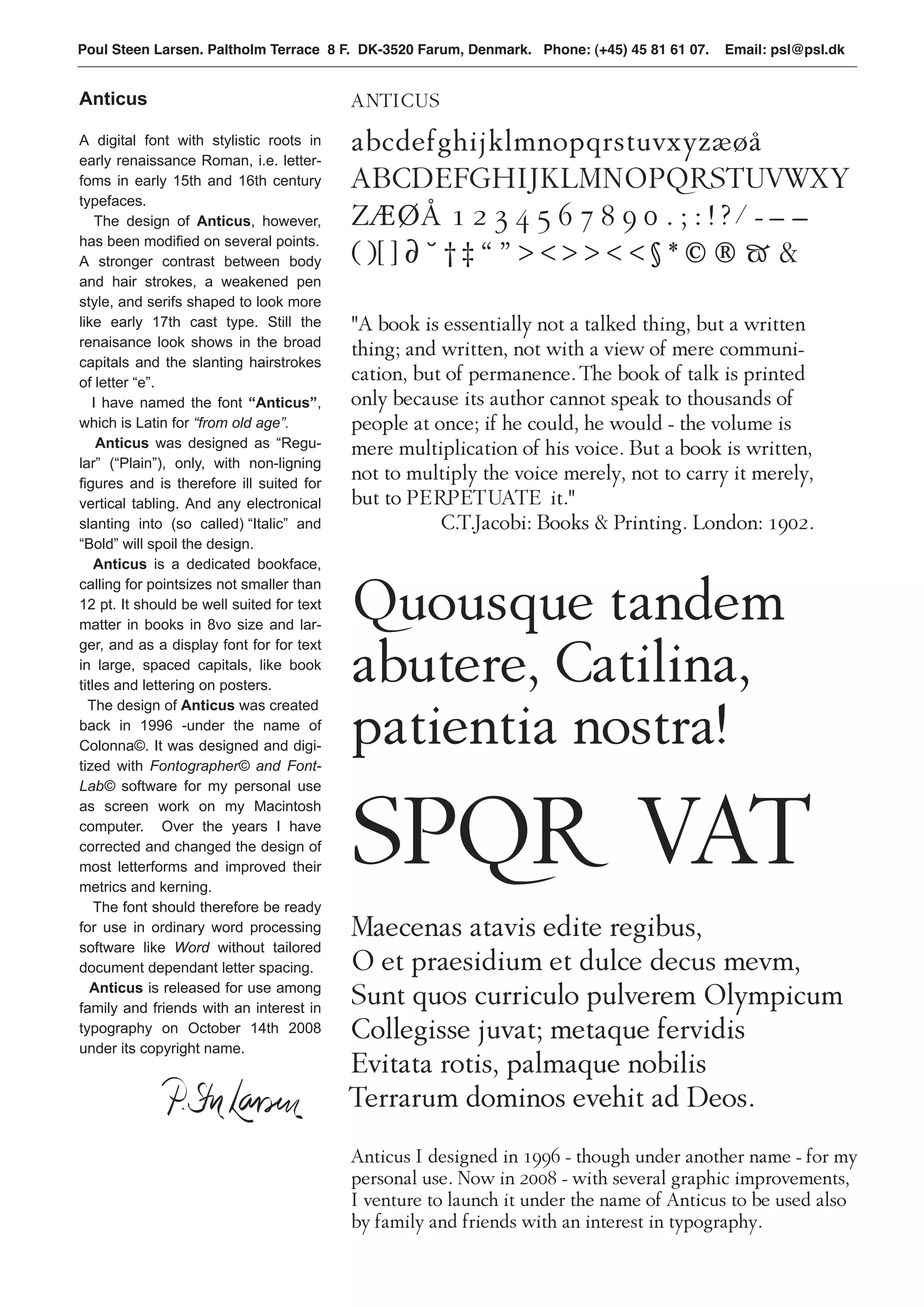 Anticus font analysis | PDF