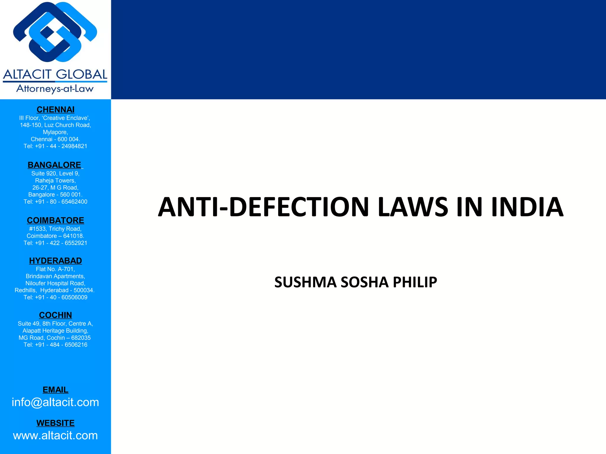 Anti defection laws | PPT