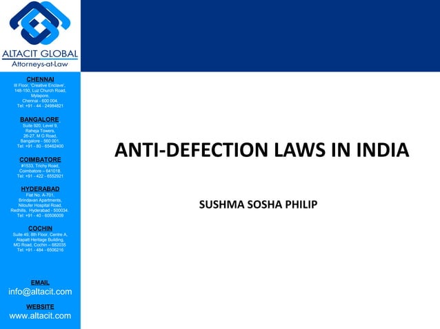 Anti defection laws | PPT | Law