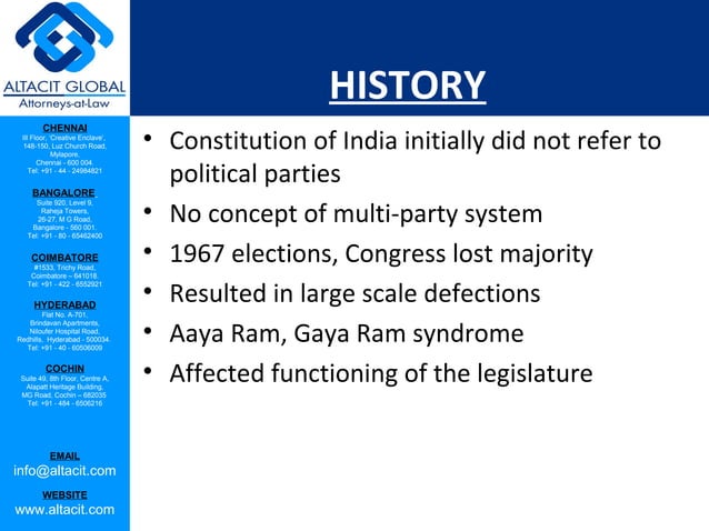 Anti defection laws | PPT | Law