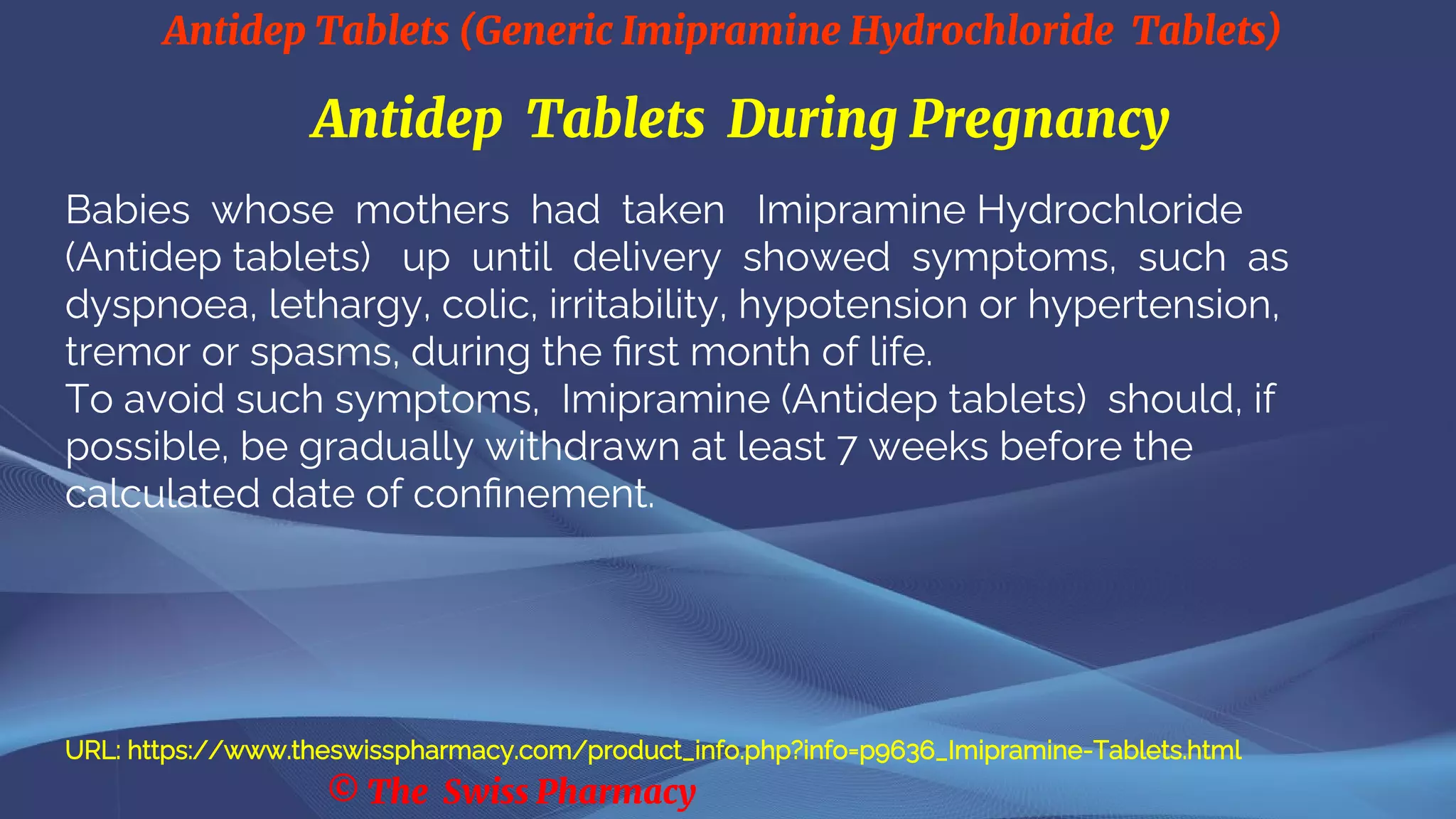 Antidep Tablets (Generic Imipramine Hydrochloride Tablets) | PPT