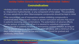 Antidep Tablets (Generic Imipramine Hydrochloride Tablets) | PDF