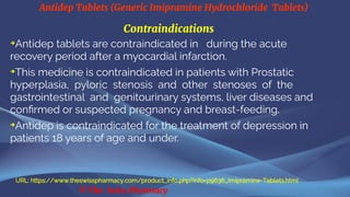 Antidep Tablets (Generic Imipramine Hydrochloride Tablets) | PPT