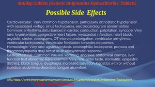 Antidep Tablets (Generic Imipramine Hydrochloride Tablets) | PDF