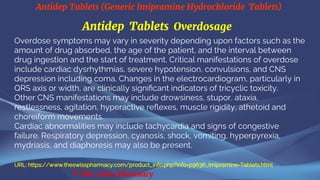 Antidep Tablets (Generic Imipramine Hydrochloride Tablets) | PPT