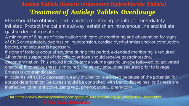 Antidep Tablets (Generic Imipramine Hydrochloride Tablets) | PPT
