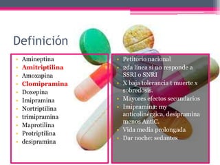 Antidepresivos tricíclicos | PPT