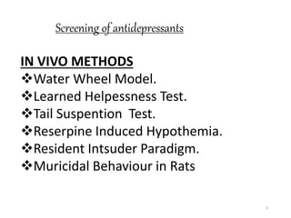 Screening of Anti depressant | PPTX