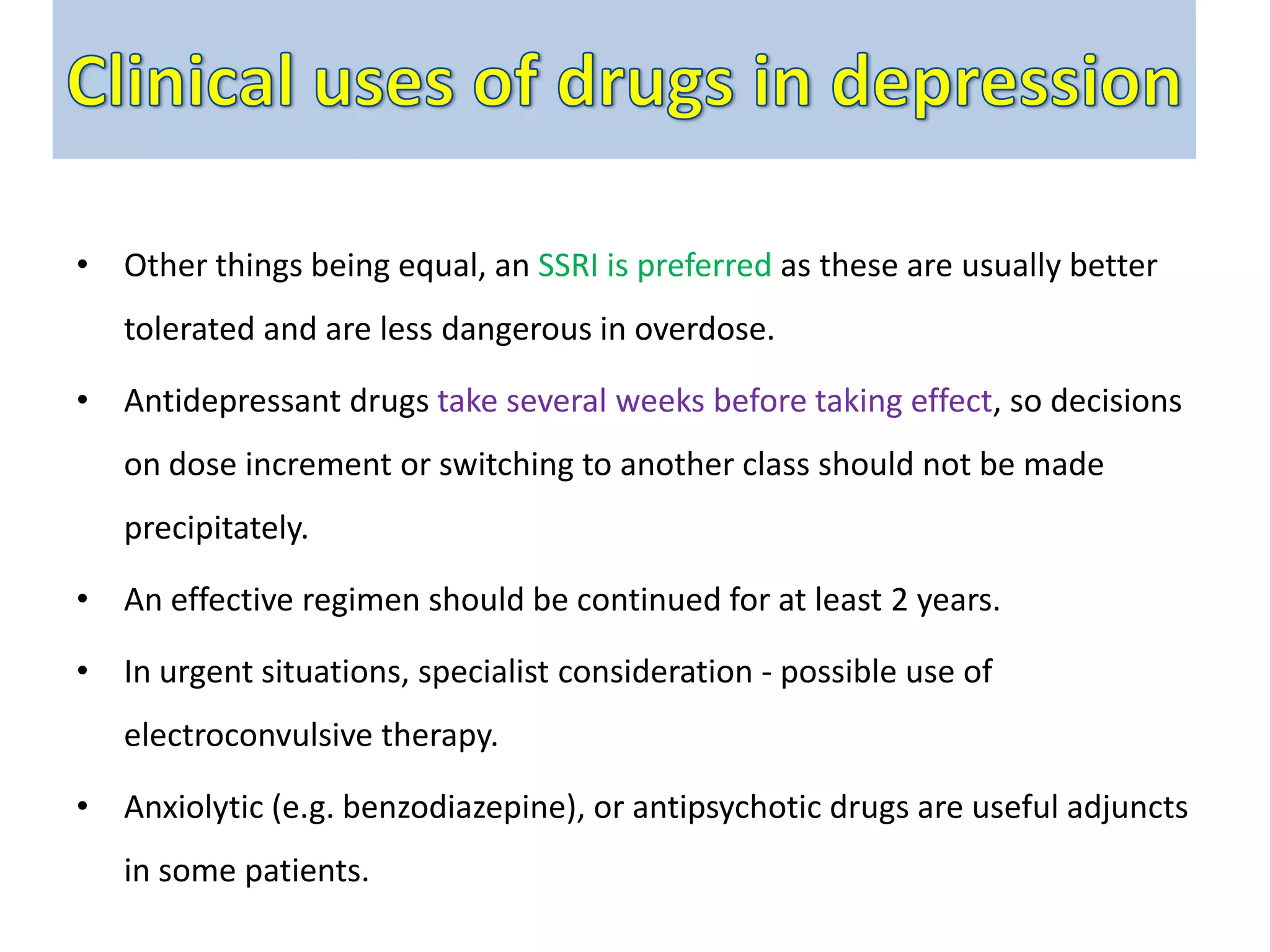 Drug Therapy of Depression | PDF