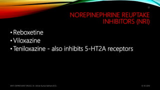 Anti-depressant drugs. Dr. Ashok Kumar Batham,M.D., | PPTX
