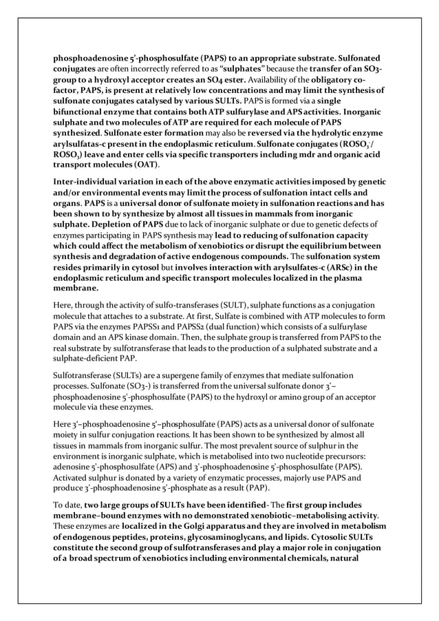 Sulphate Conjugation & EMT pathways in cancer | PDF