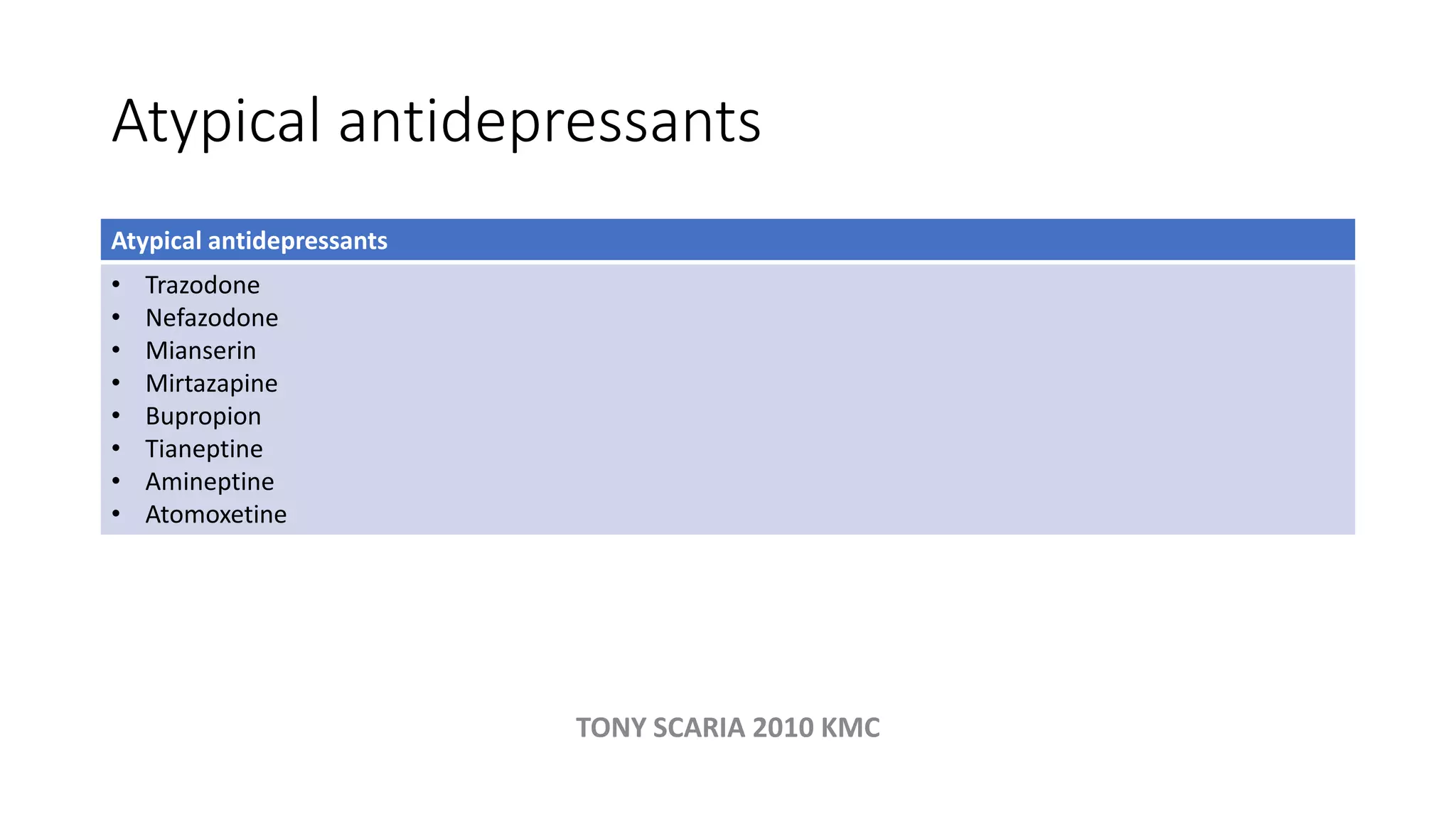 Antidepressants PHARMACOLOGY REVISION NOTES | PDF