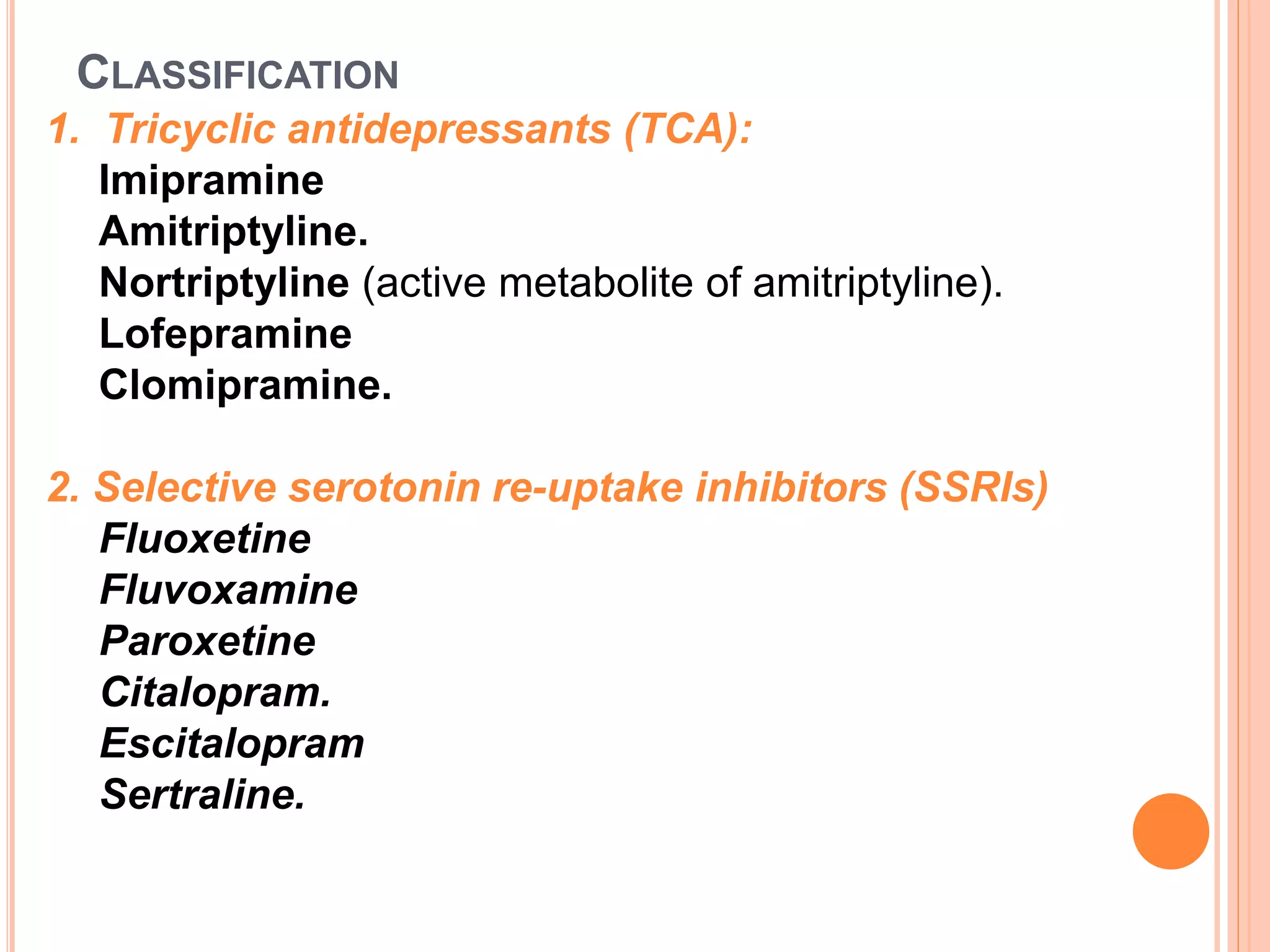 Antidepressants -pharmacology | PPTX
