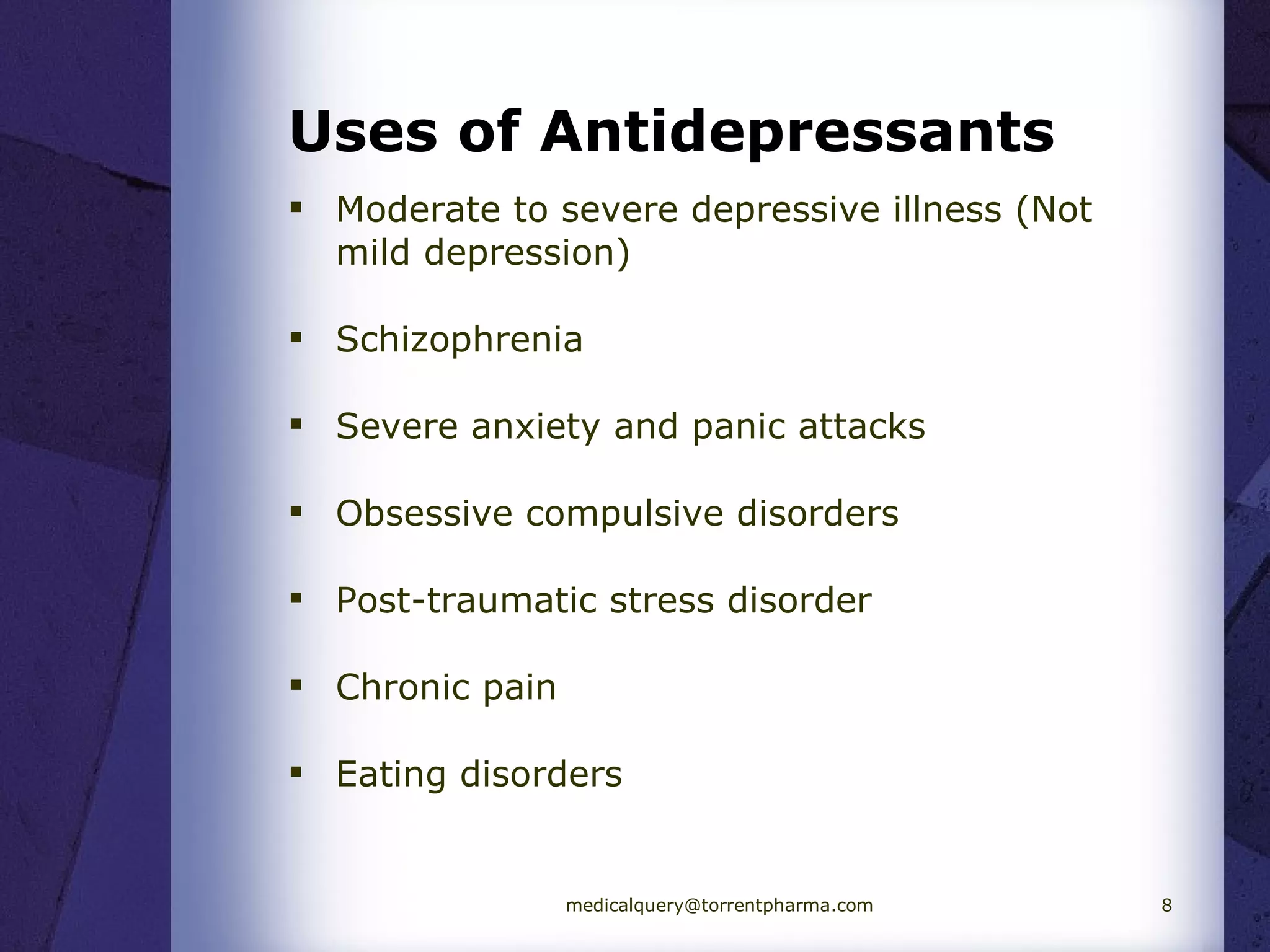 Antidepressants+in+Psychiatric+Disorder | PPT