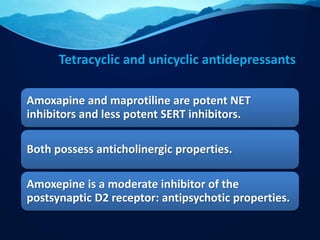 Antidepressants, pharmacodynamics | PPT