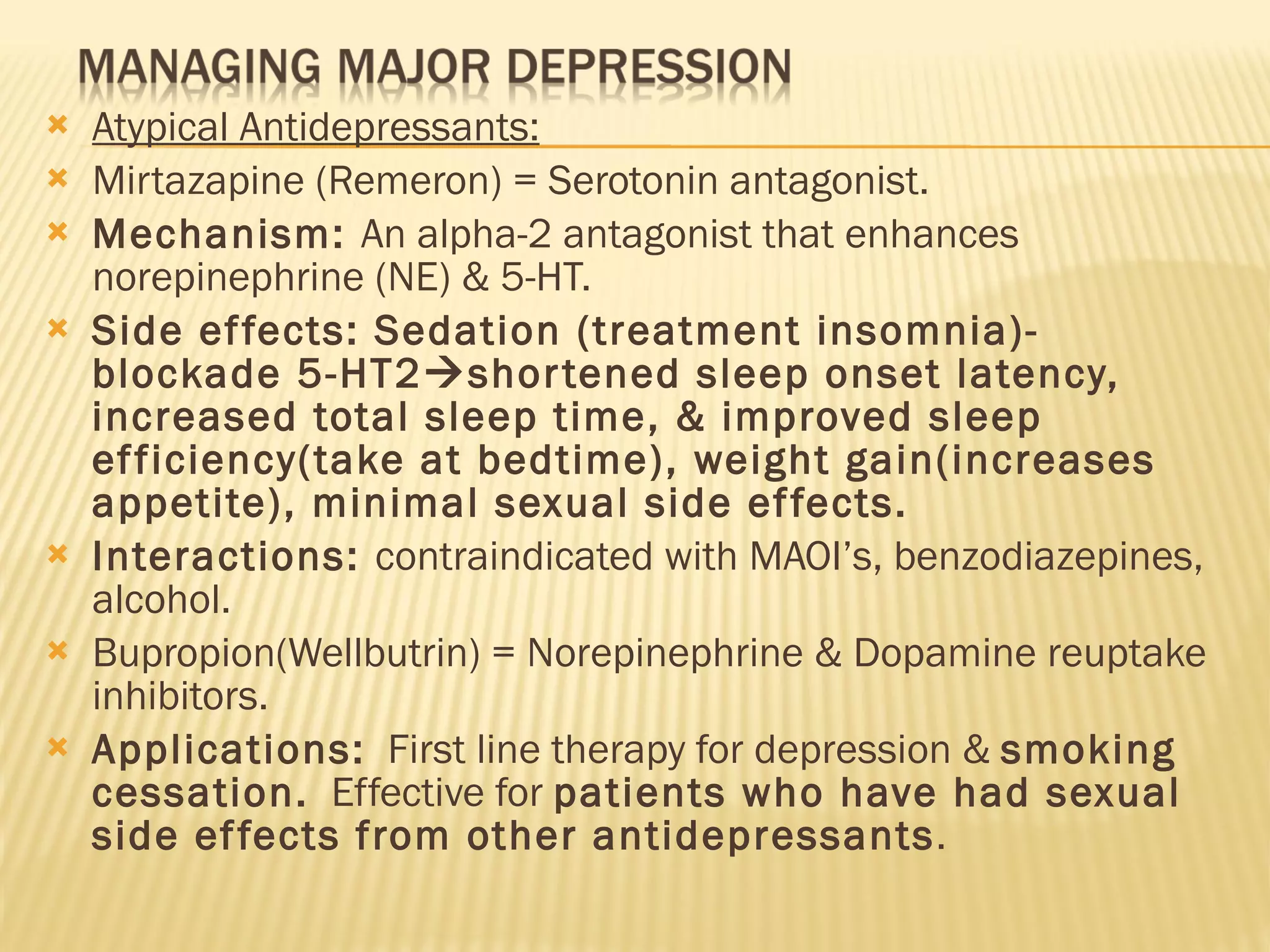 Antidepressants & side effects + serotonin syndrome vs | PPT