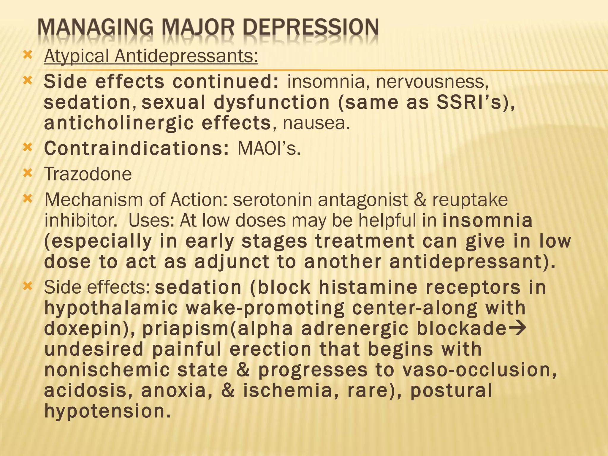 Antidepressants & side effects + serotonin syndrome vs | PPT
