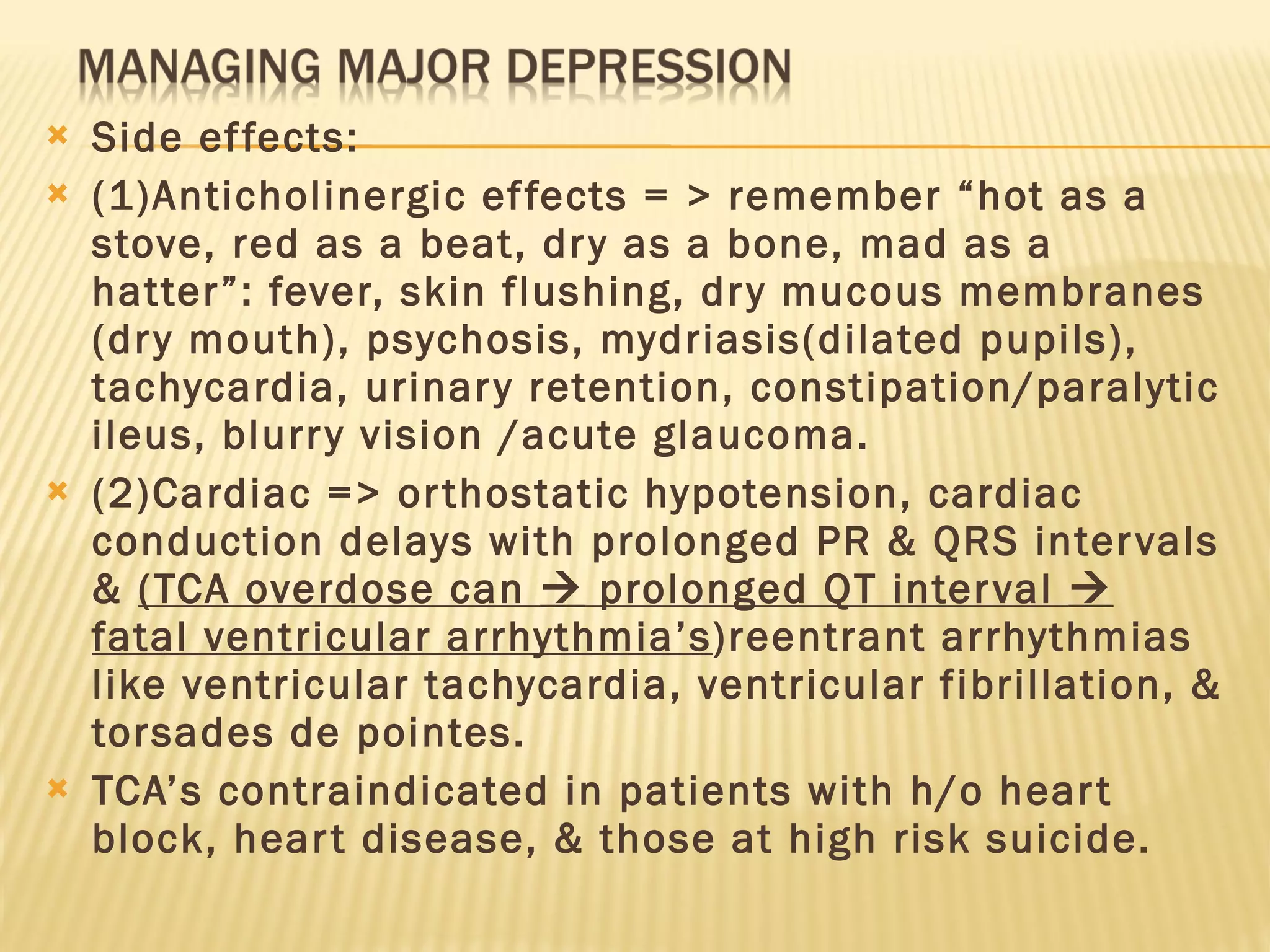 Antidepressants & side effects + serotonin syndrome vs | PPT