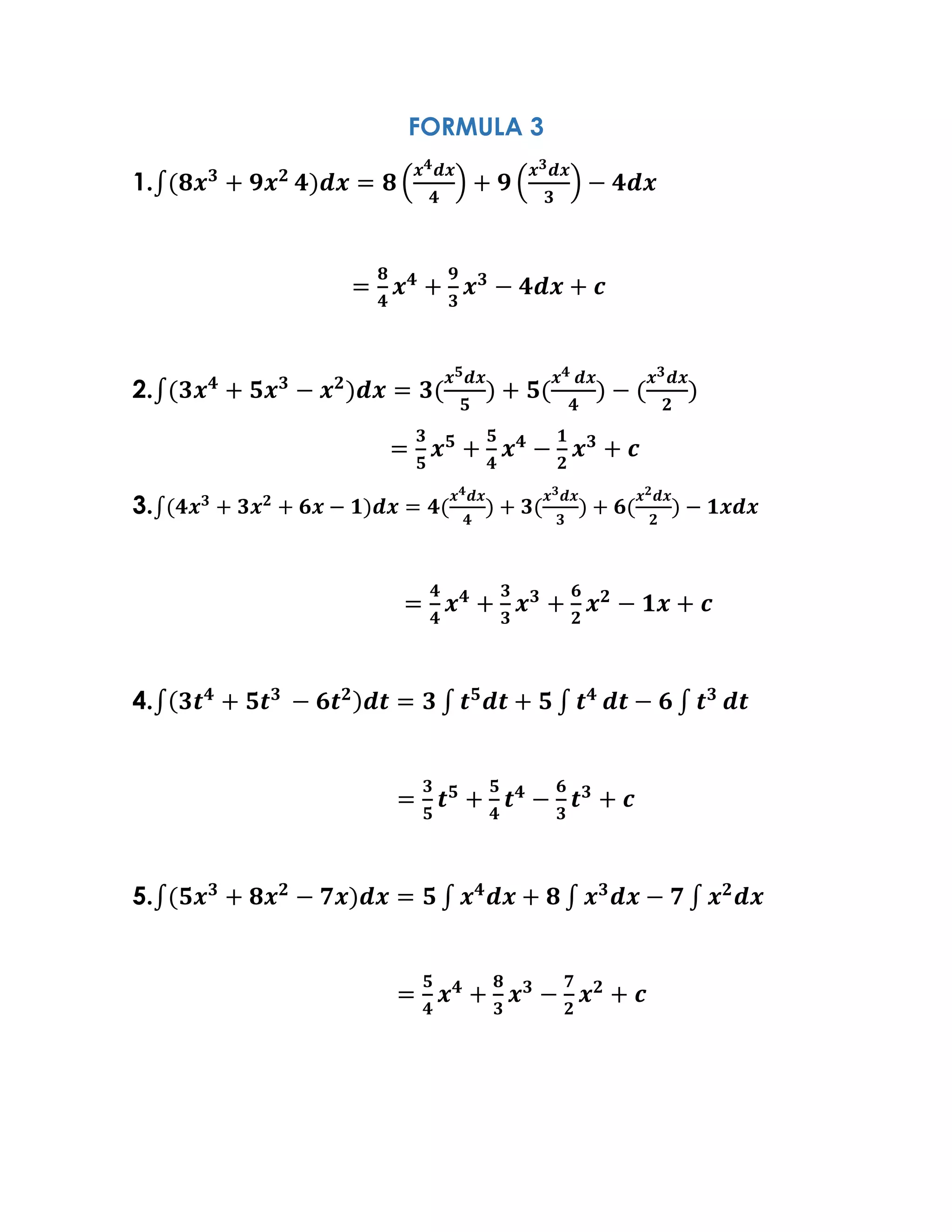 Aplicación de las Fórmulas Básicas de Integración | PDF | Physics | Science