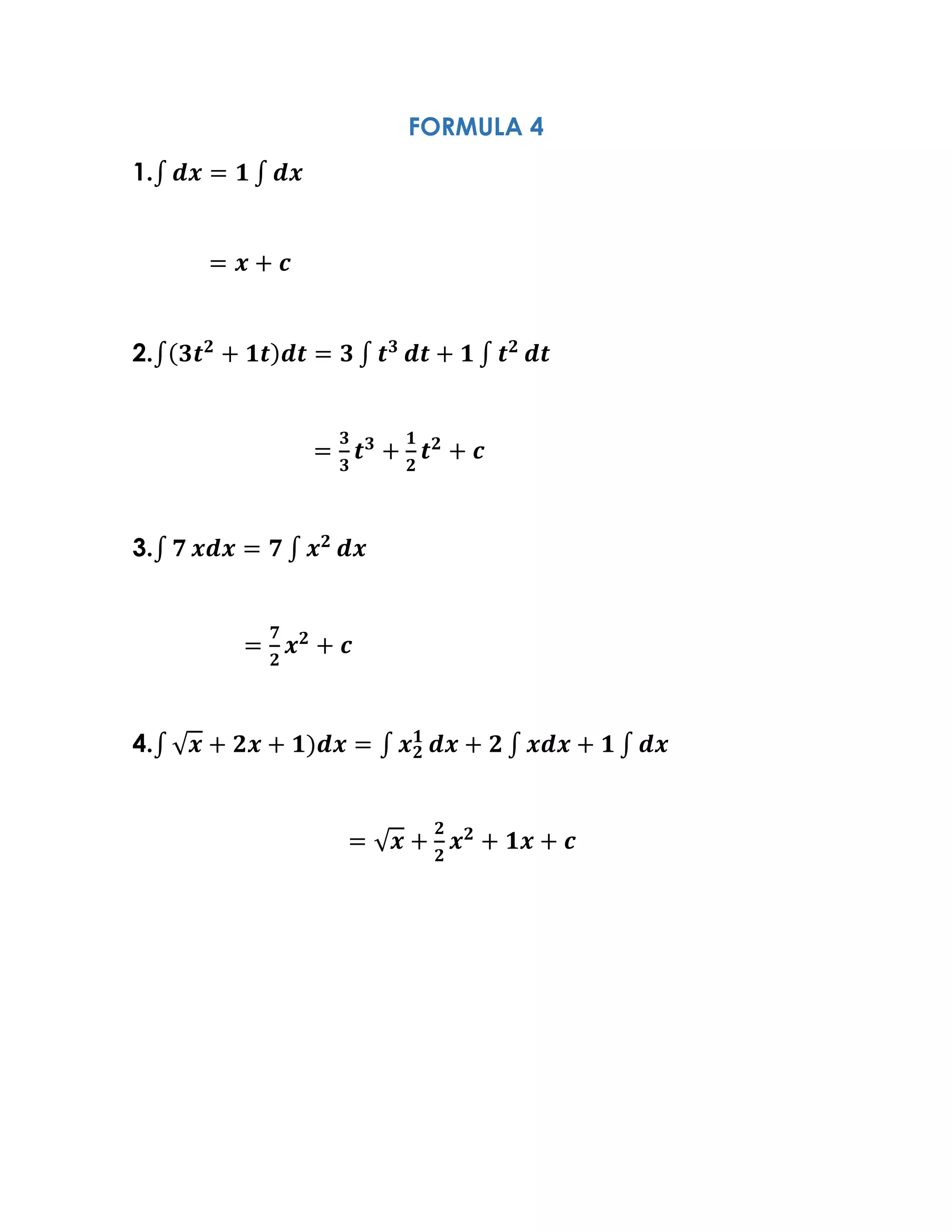Aplicación de las Fórmulas Básicas de Integración | PDF | Physics | Science