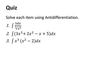 Antiderivatives: Power, Sum and Difference | PPT